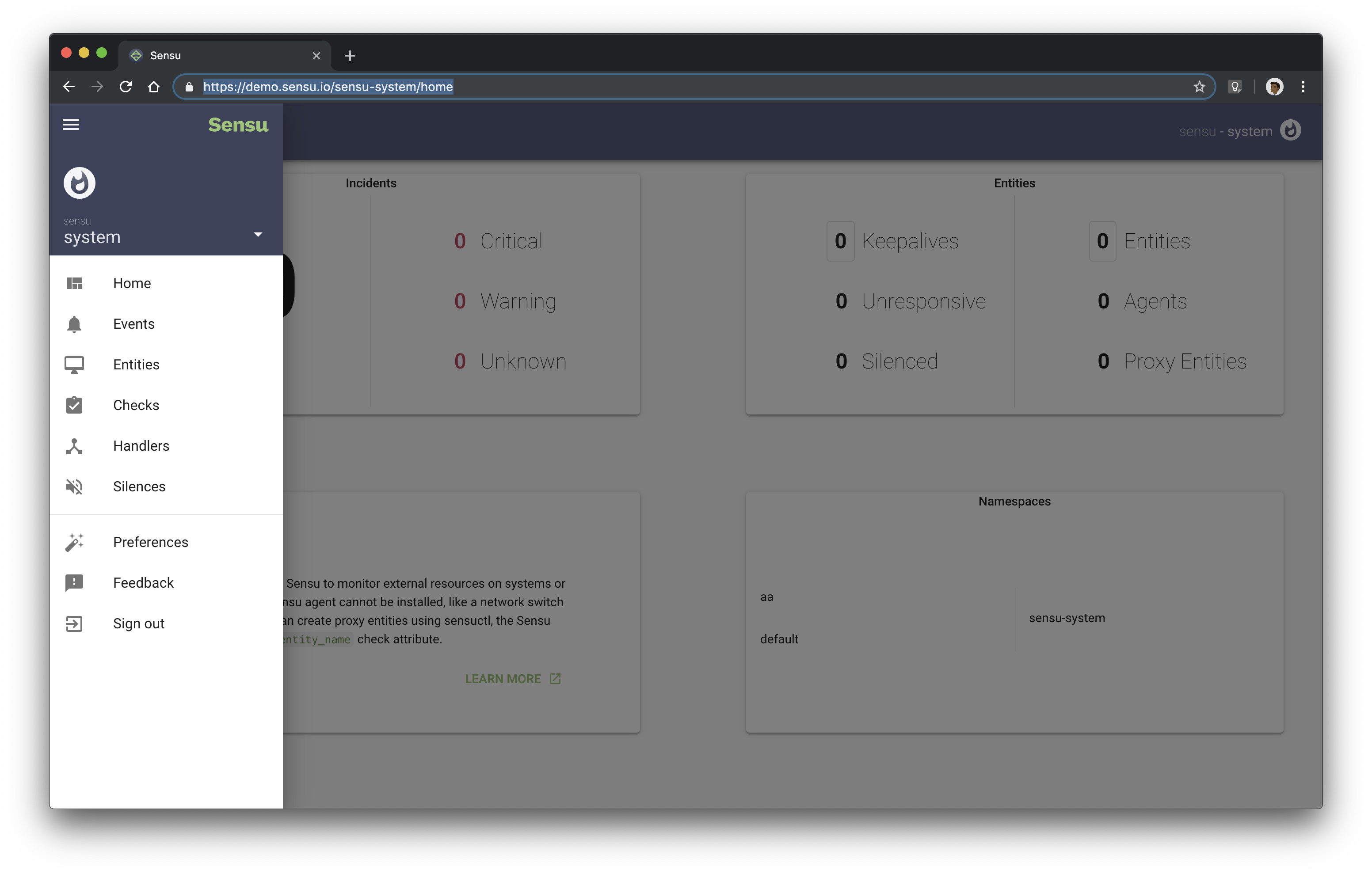 Fix bug in display of namespaces with hyphens · Issue #162 · sensu/web · GitHub