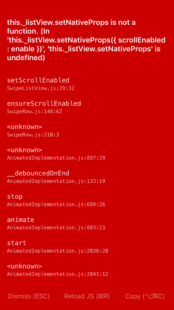 this._listView.setNativeProps is not the function. · Issue #175 · jemise111/react-native-swipe ...