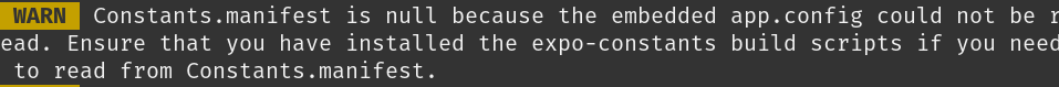 [expo-av] [warn] Constants.manifest is null · Issue #12476 · expo/expo ...