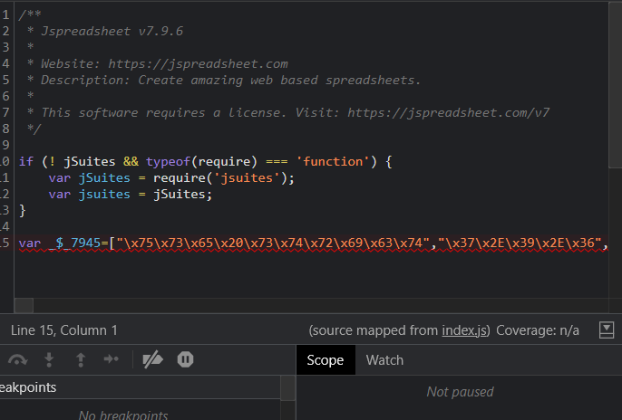 Error in filter and search · Issue #46 · jspreadsheet/pro · GitHub