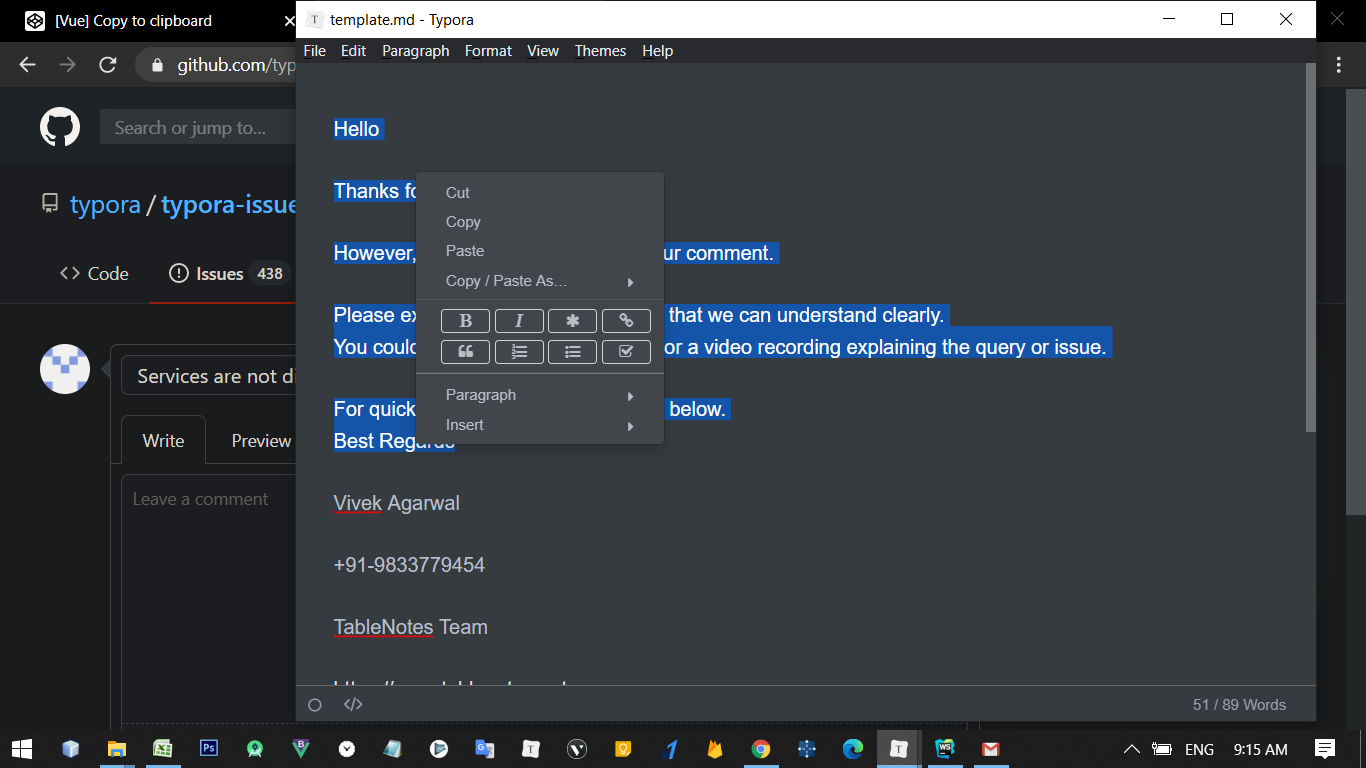 Services are not displayed in context menu when multiple lines selected · Issue #3926 · typora ...