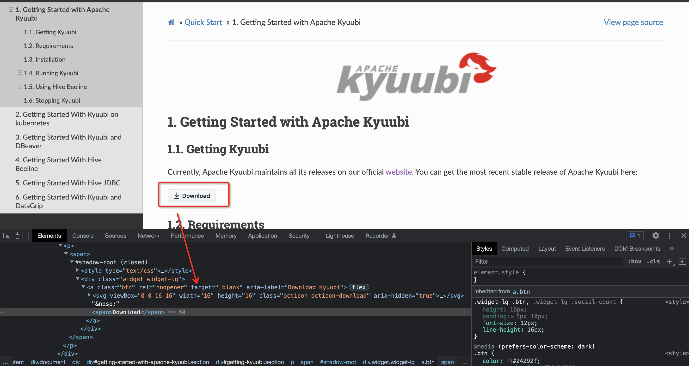 [DOCS] button "Download" is invalid · Issue #2432 · apache/kyuubi · GitHub