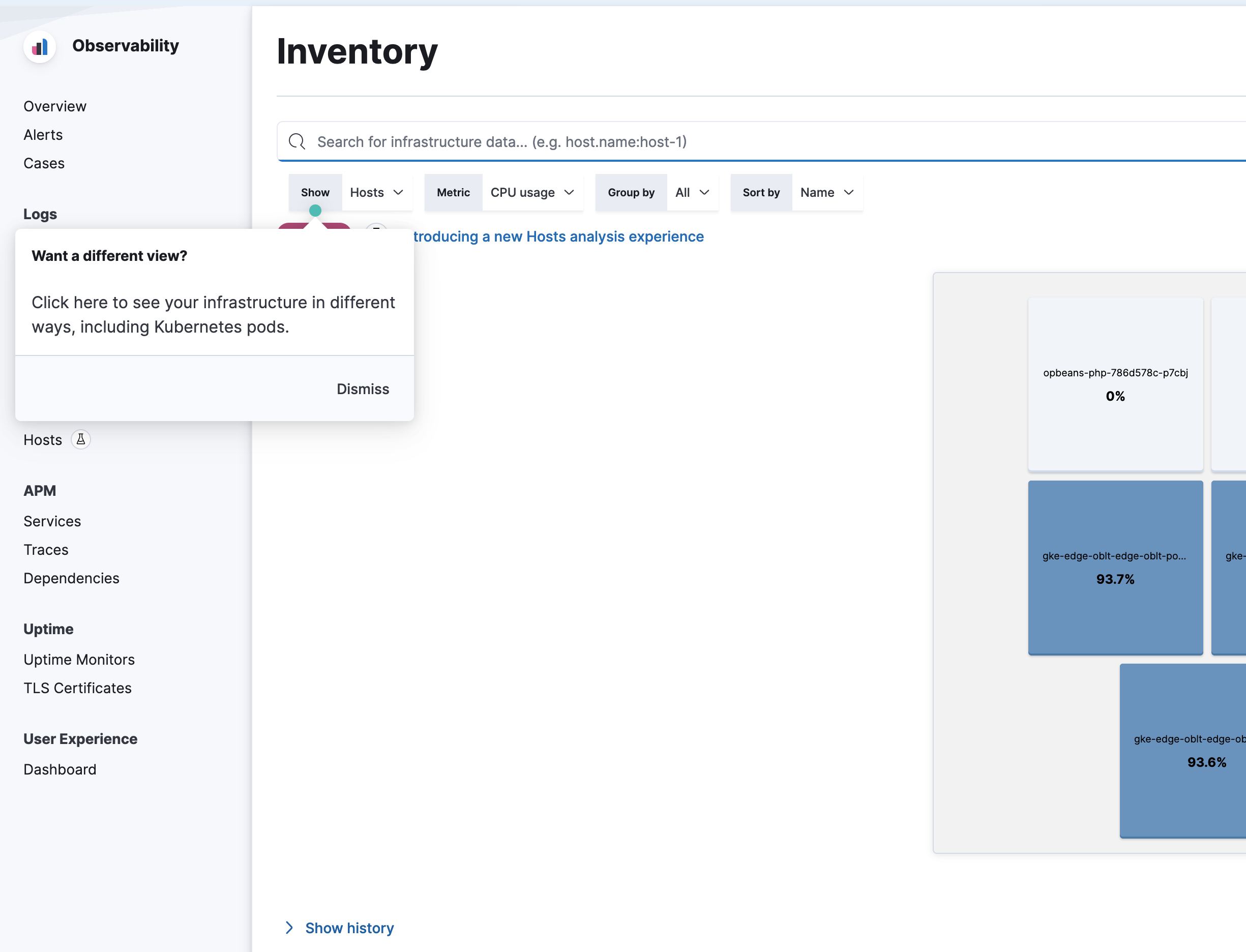 [Infrastructure UI] Inventory : Educate about 'show' button · Issue #149615 · elastic/kibana ...
