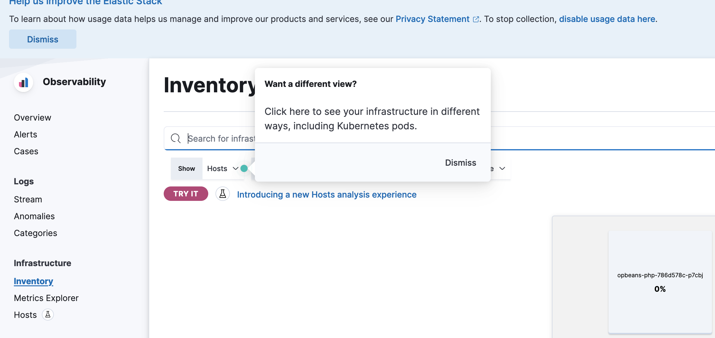 [Infrastructure UI] Inventory : Educate about 'show' button · Issue #149615 · elastic/kibana ...
