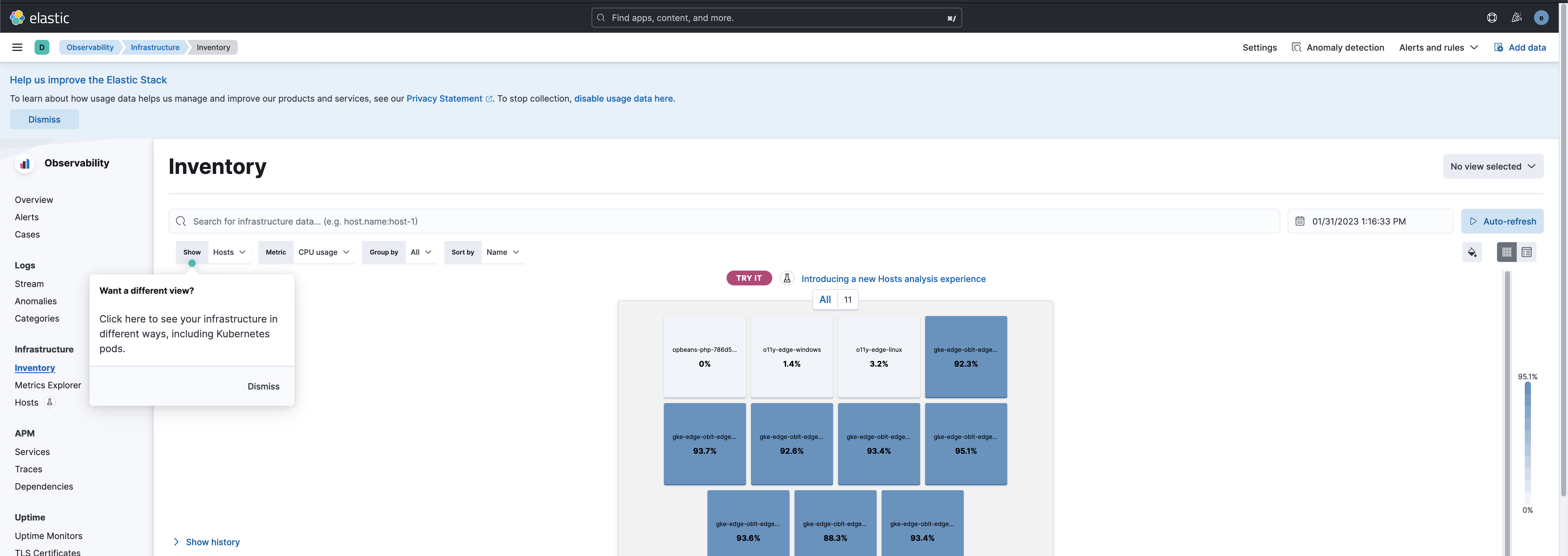 [Infrastructure UI] Inventory : Educate about 'show' button · Issue #149615 · elastic/kibana ...