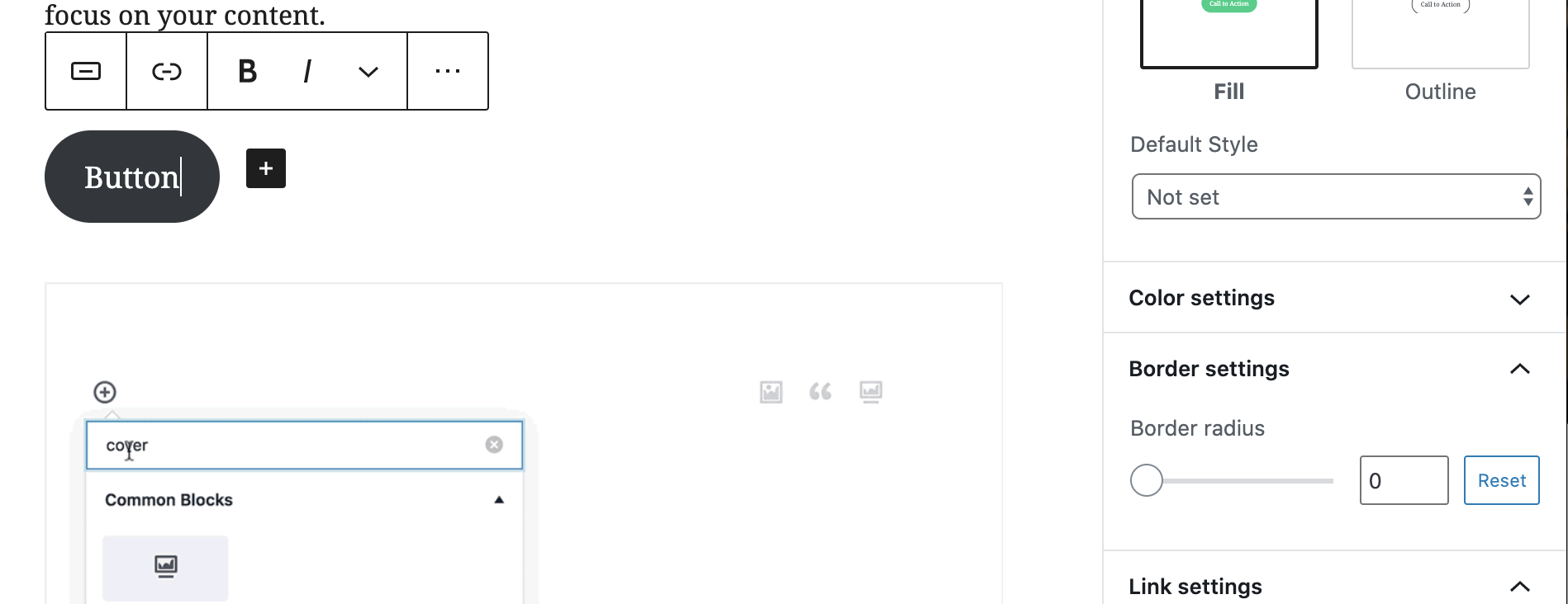 Border radius 0 in button block not working · Issue #22367 · WordPress/gutenberg · GitHub