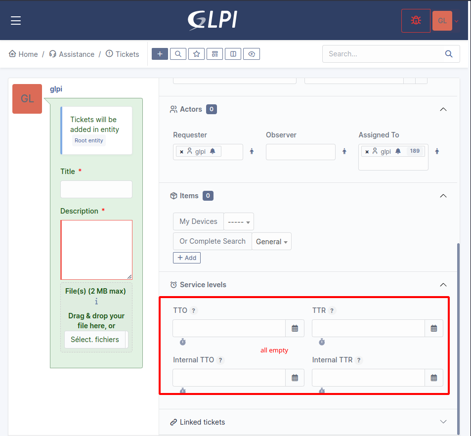 Glpi 10 Predefined Fields For Ttr Tto Ignored When Creating A Ticket · Issue 11285 · Glpi 