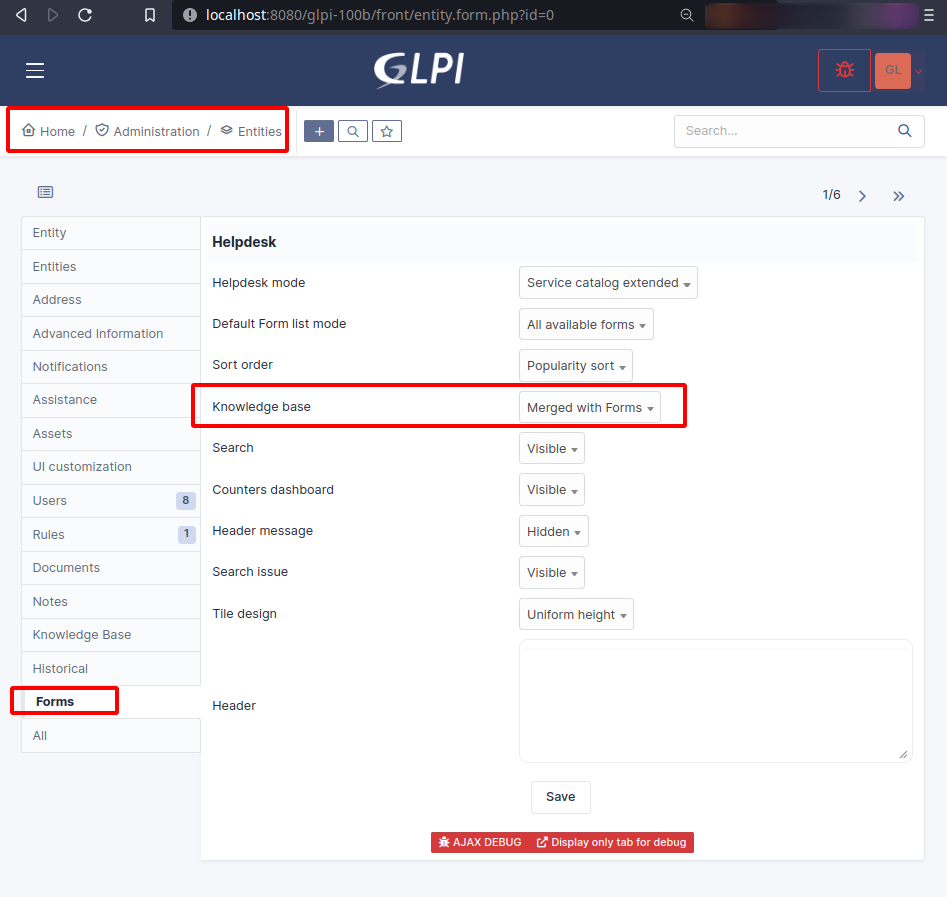 Displaying the knowledge base on the form creator plugin page. · Issue #2838 · pluginsGLPI ...