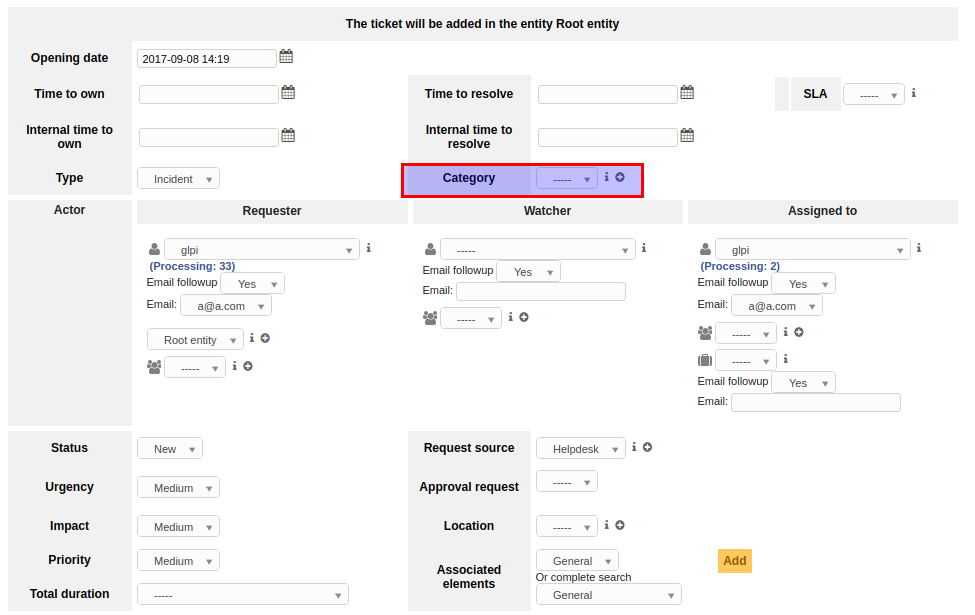[Ticket category Assigment] Equals to the Answer -Not showing options · Issue #716 · pluginsGLPI ...