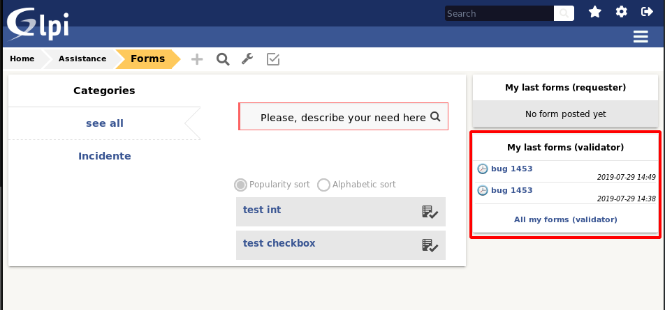 Formulaire de demande de validation non visible · Issue #1453 · pluginsGLPI/formcreator · GitHub
