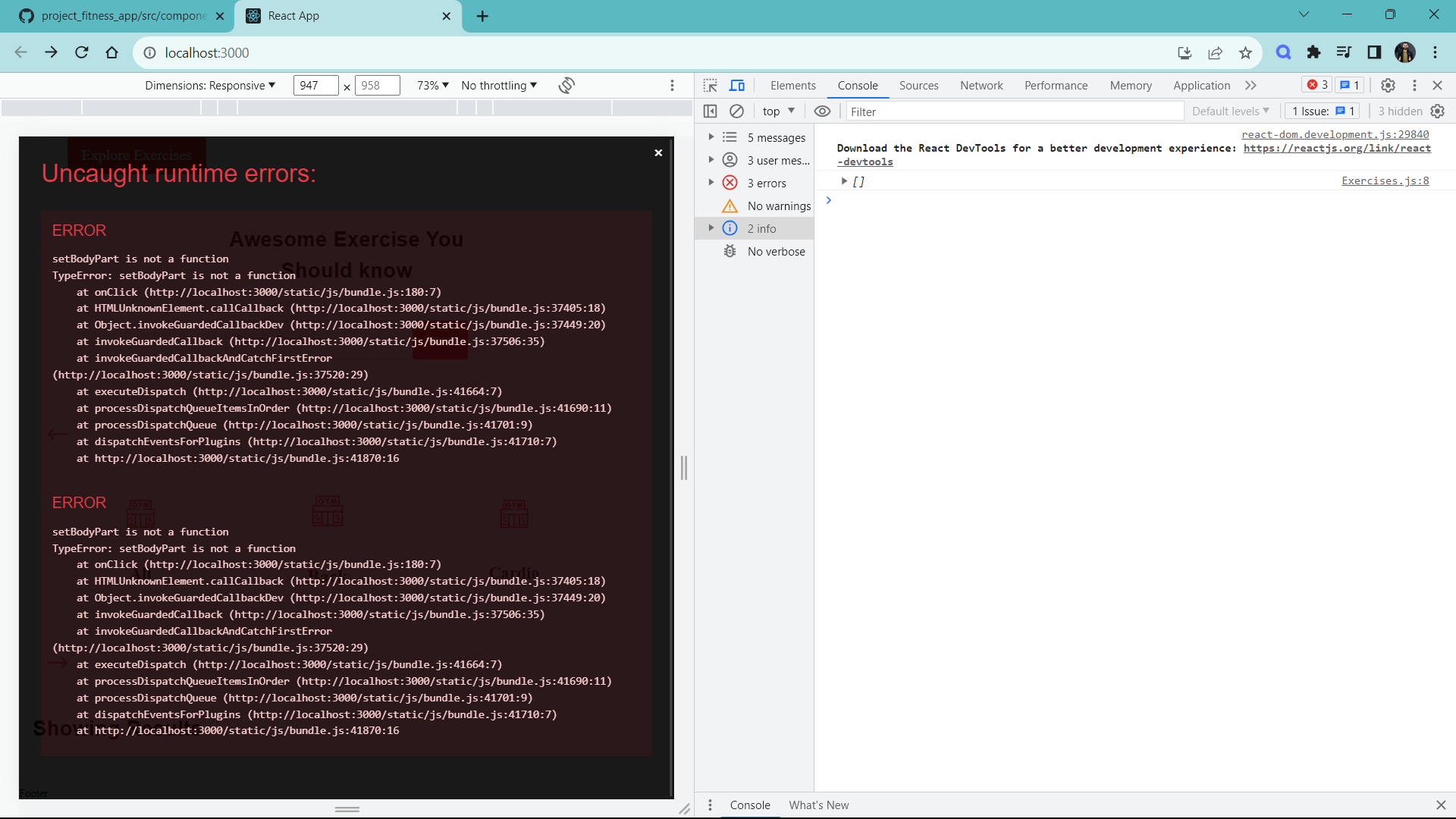 Showing Error :- setExercises and setBodyPart · Issue #36 · adrianhajdin/project_fitness_app ...