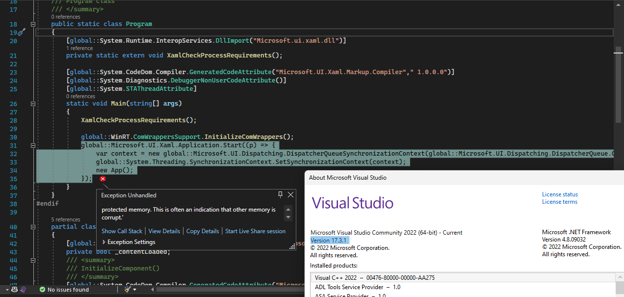 Newly Introduced System.AccessViolationException · Issue #8168 · dotnet/maui · GitHub