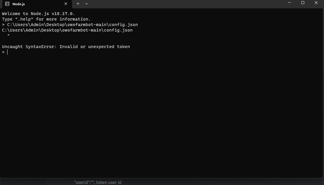 My Cmd Crashes Whenever I Use The Command Nodejs · Issue 40 · Mid0ariaowofarmbot · Github