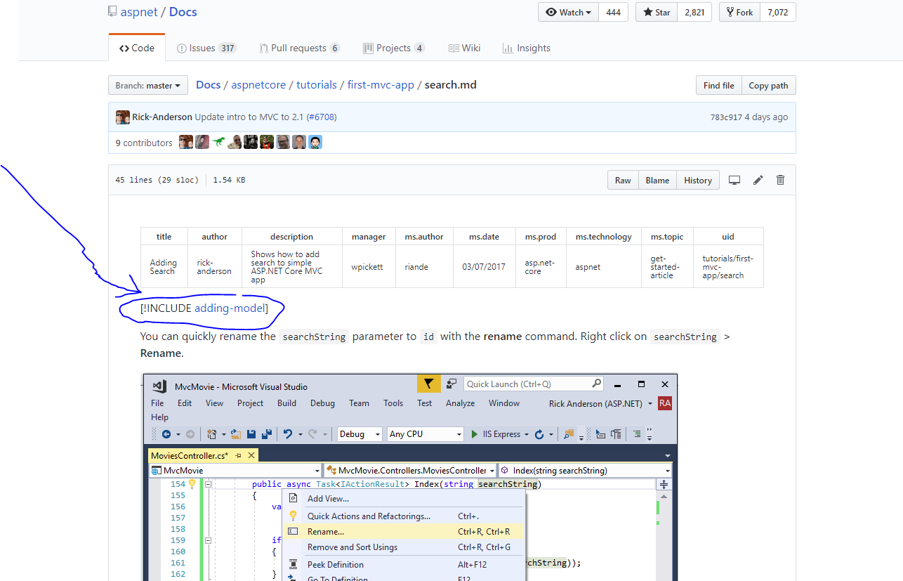 Broken Links On Searchmd · Issue 6814 · Dotnetaspnetcoredocs · Github 2333
