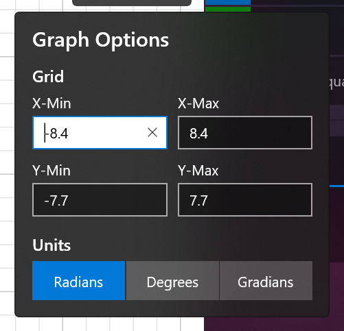 Graph window options x/y min/max textbox styling does not match ...