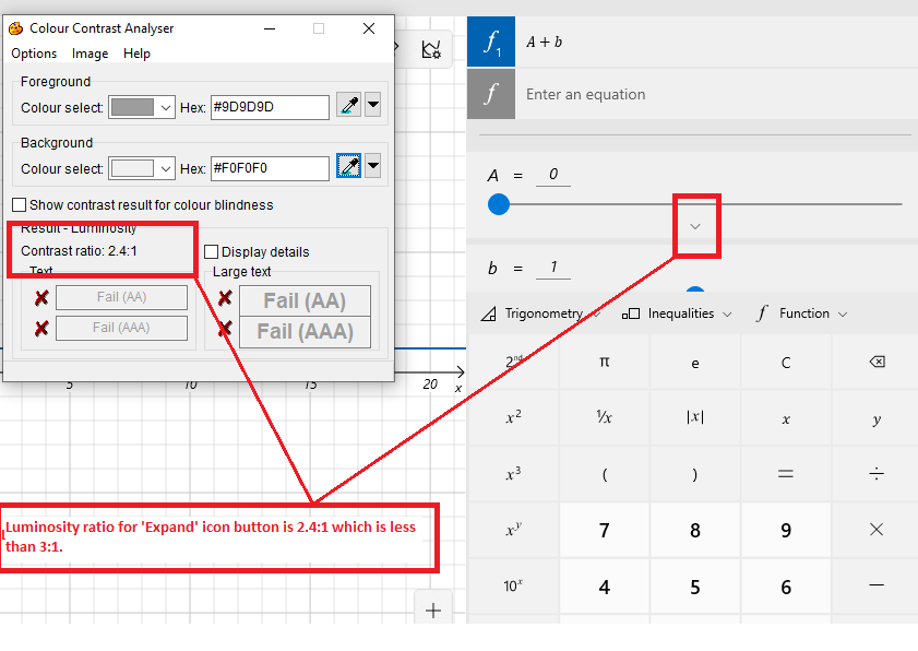 Luminosity Ratio For Expand Icon Button Is 241 Which Is Less Than 3