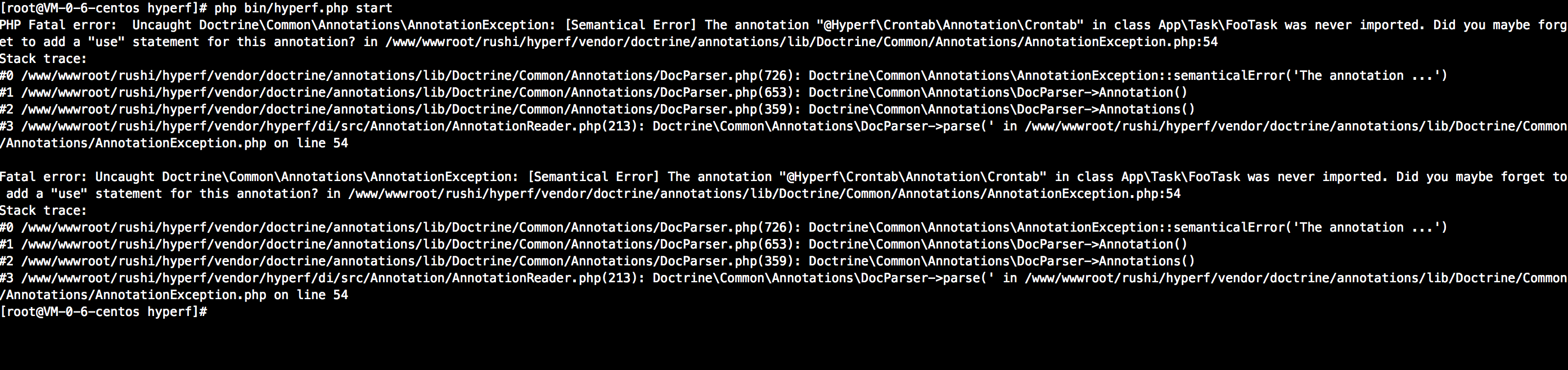 启动hyperf进程出现 Hyperf\Crontab\Annotation\Crontab 注入报错 #2822 · Issue #2956 · hyperf/hyperf · GitHub