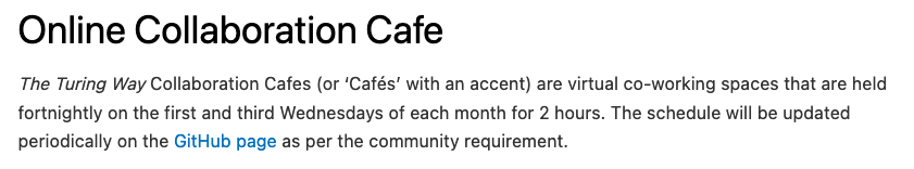 [BUG] Link in Online Collaboration Cafe section not working · Issue #2268 · the-turing-way/the ...