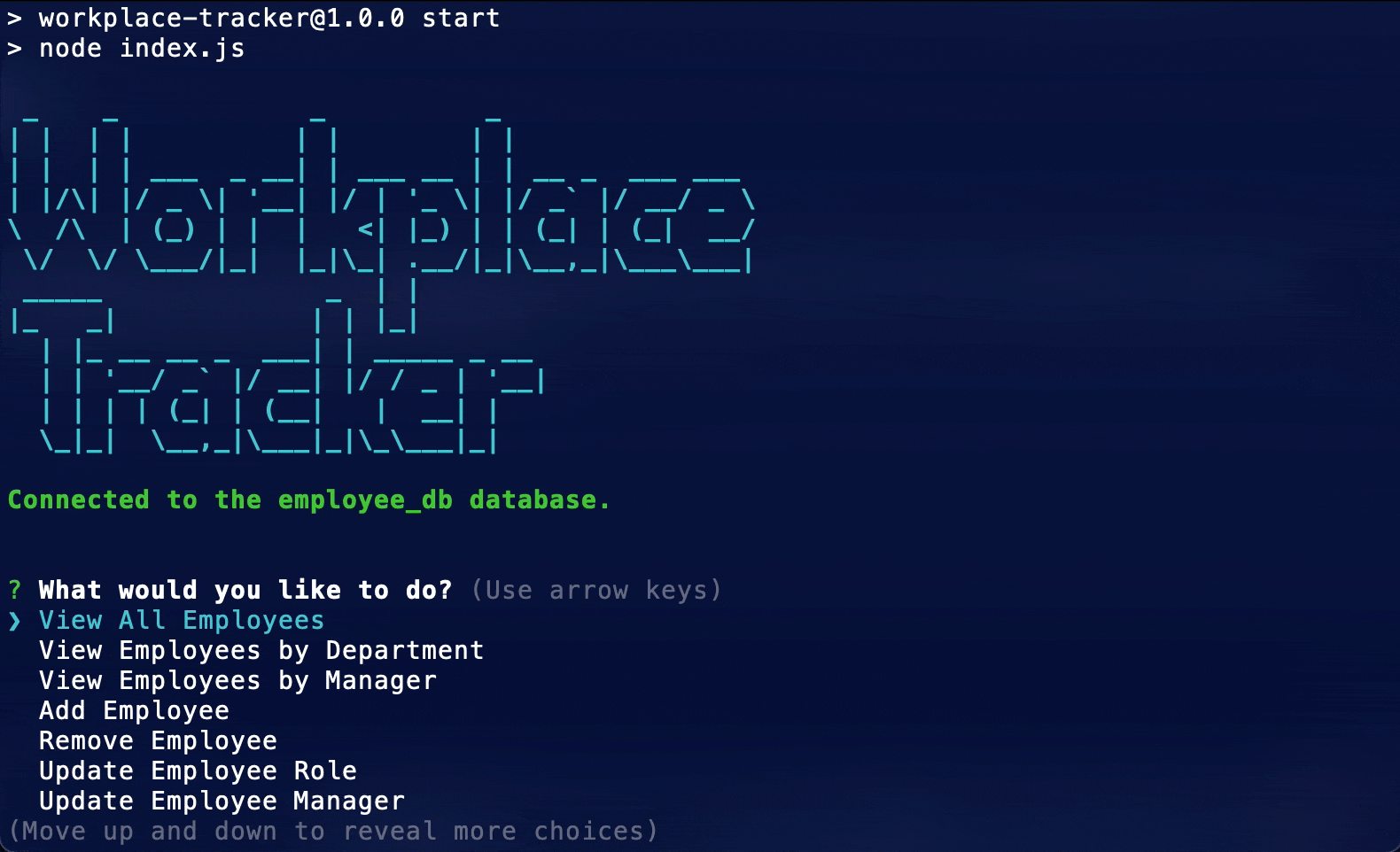 GitHub - platevoltage/Workplace-Tracker: This is an app for keeping track of Employees, Job ...