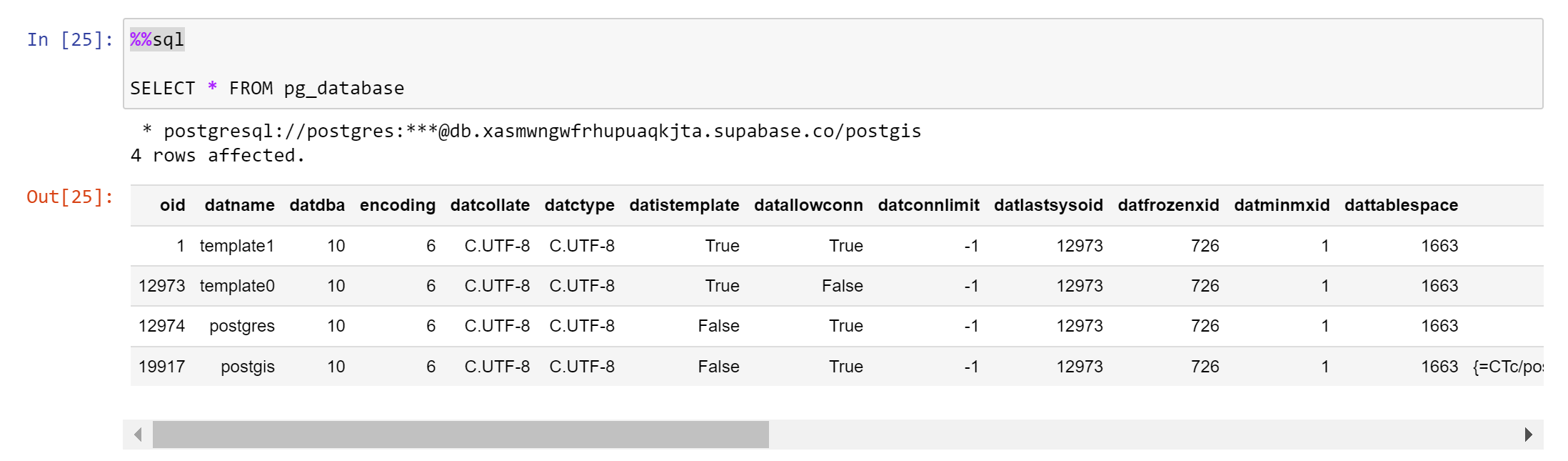I Cannot See My Newly Created Database Inside Pgadmin Gui Nor Supabase 
