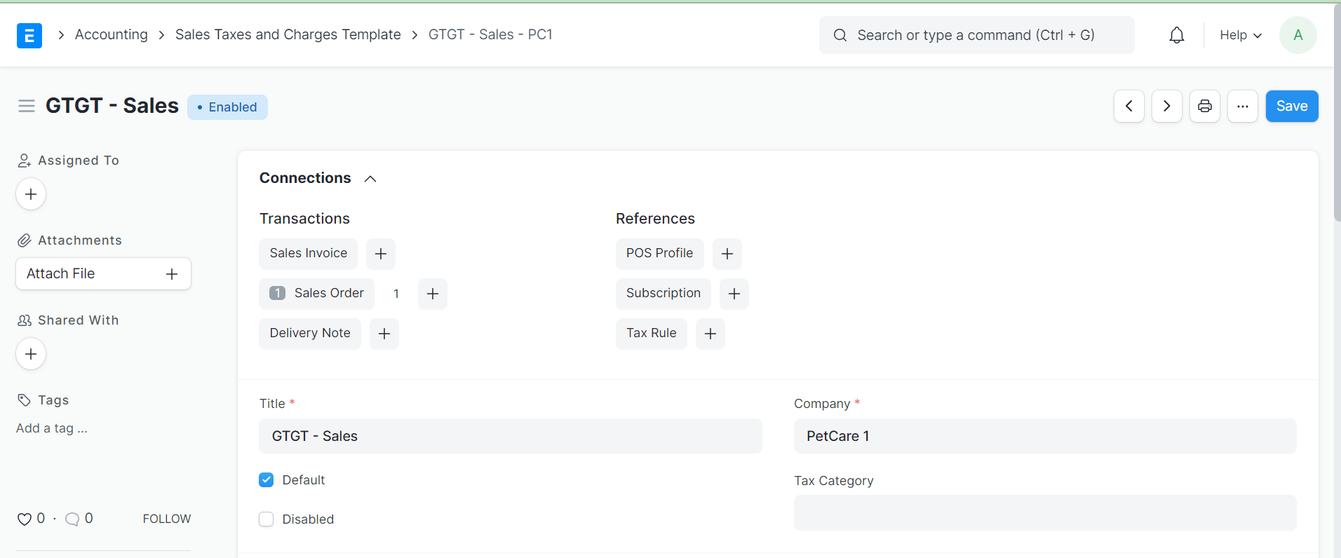 Default Sales & Charges template not applied to Sales Invoice · Issue ...