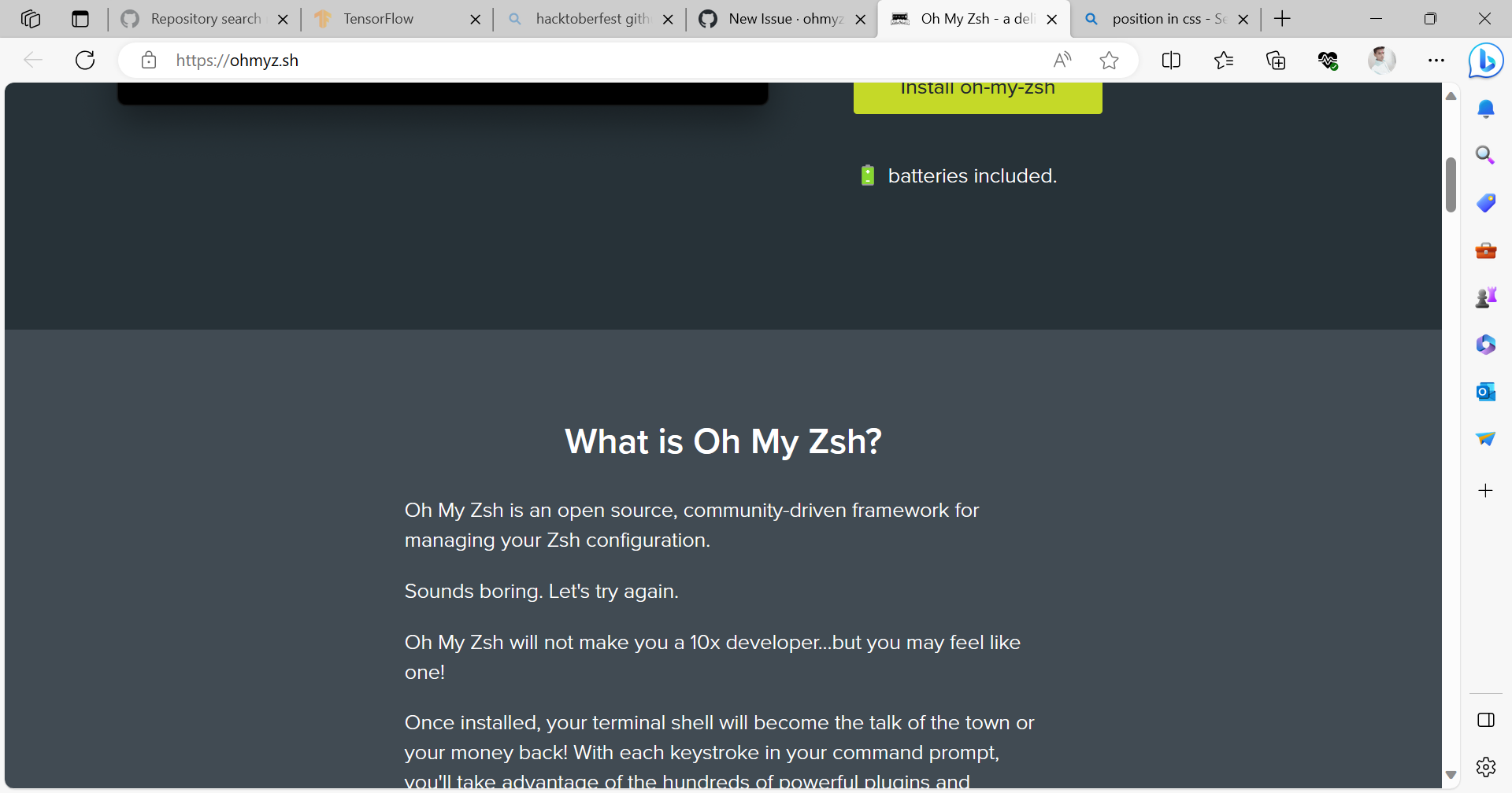 FIXED the NAVBAR POSITION · Issue #11930 · ohmyzsh/ohmyzsh · GitHub
