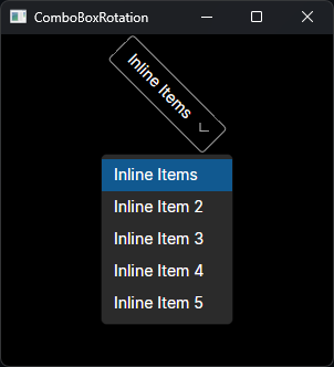 ComboBox doesn't respect RotateTransform · Issue #12706 · AvaloniaUI/Avalonia · GitHub
