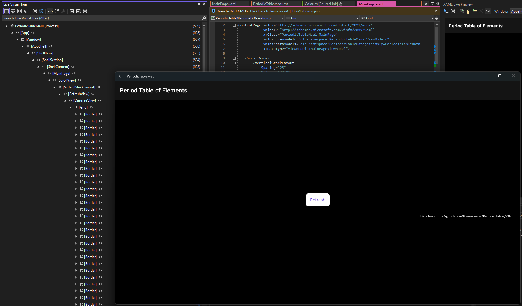 WSA or Android Emulator fails to render BindableLayouts content, although in Windows everything ...