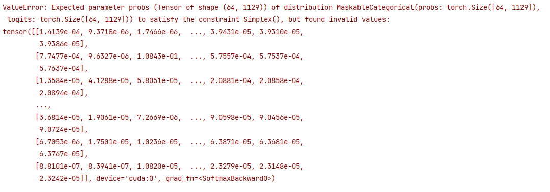 Categorical fails simplex validation after its own normalisation on ...