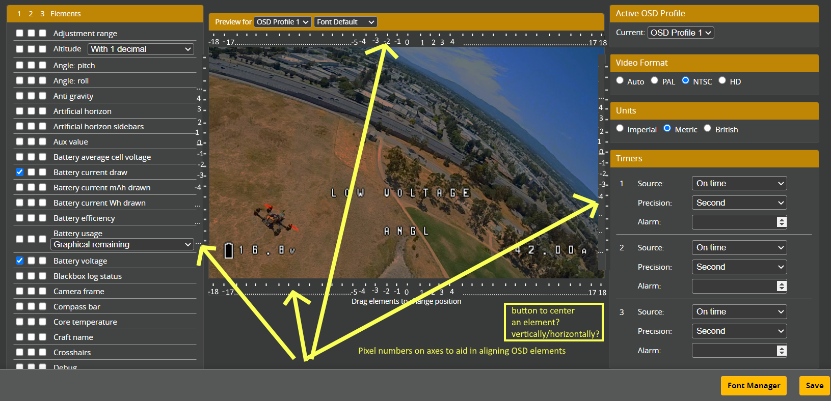 Request guides on OSD tab to help with aligning OSD elements (screenshot of idea) · Issue #3536 ...