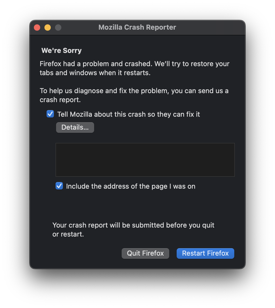 modderme.ml - Firefox crashes when accessing the page · Issue #119497 · webcompat/web-bugs · GitHub