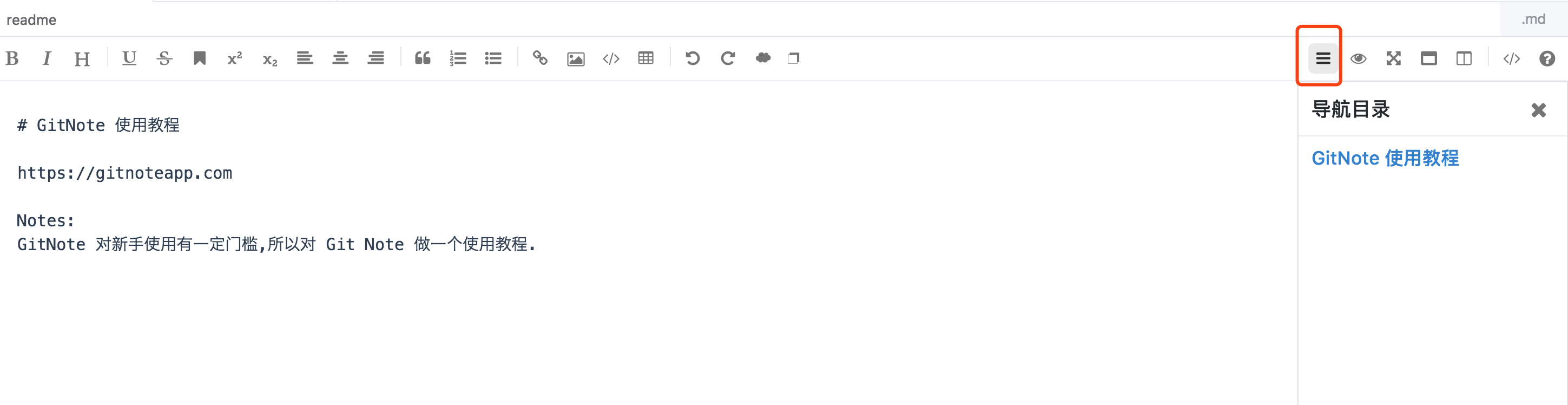 希望MD语法中支持TOC，在预览中可以直接看到导航 · Issue #167 · zhaopengme/gitnote · GitHub