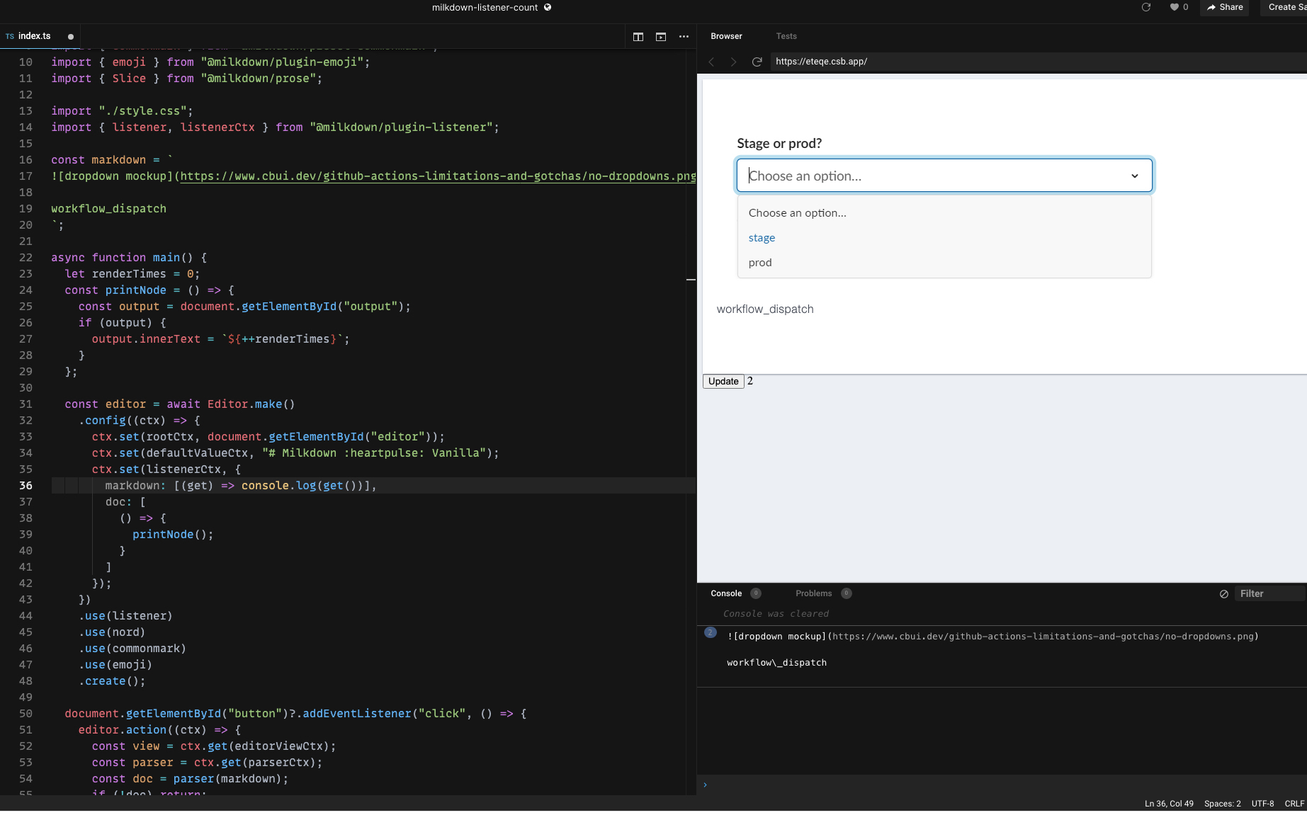 [Bug] MilkdownEditor onChange is fired many times on load with the same content (extra new line ...