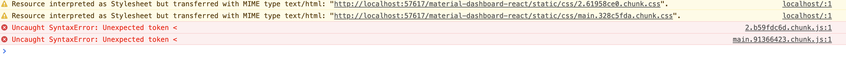 running a fresh build gives Uncaught SyntaxError: Unexpected token