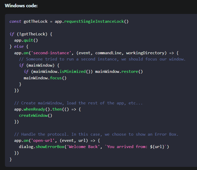 Bug Dialog Does Not Open In `protocol Handlerlaunch App From Url In