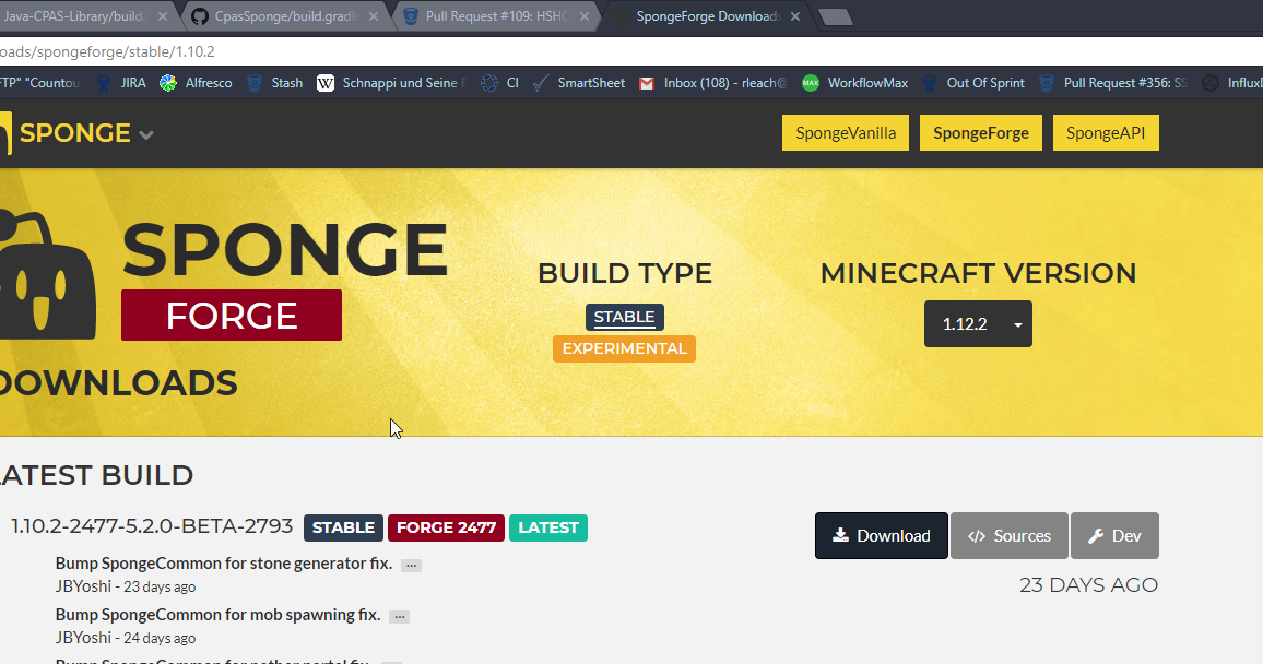 Downloads page version selector usability issue · Issue #131 · SpongePowered/SpongeHome · GitHub