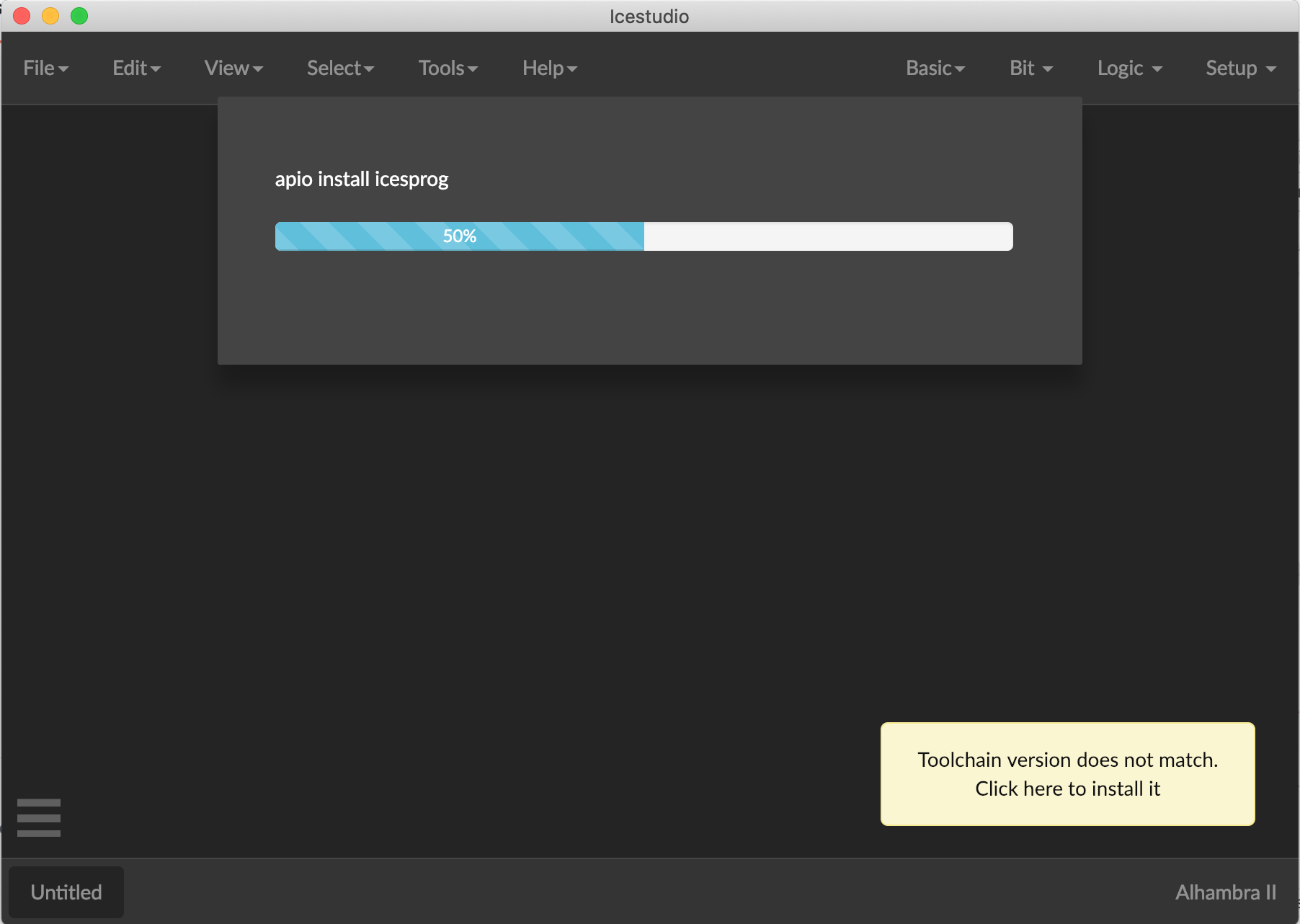 MacOSX Nightly Toolchain installation stalls in `apio install icesprog` step · Issue #475 ...