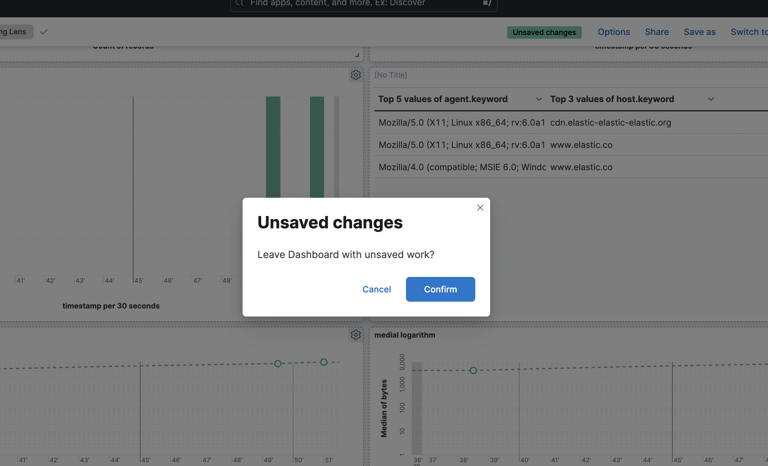 [Dashboard] Indicate that CTA button in "Leave Dashboard with unsaved work?" modal is ...