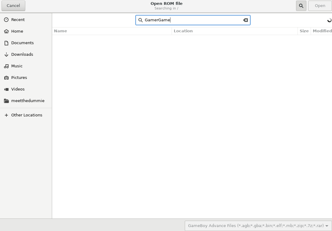 How do I find a .gba file after clicking open · visualboyadvance-m ...