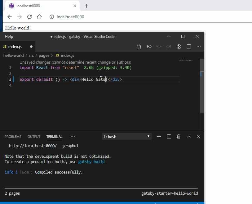 Double save for apply changes (hot reload bug?) · Issue #18382 · gatsbyjs/gatsby · GitHub