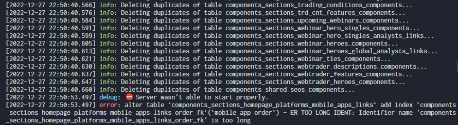 Migration from v4.4.5 to v4.5.1 - Unique Relation Index name too long · Issue #15285 · strapi ...