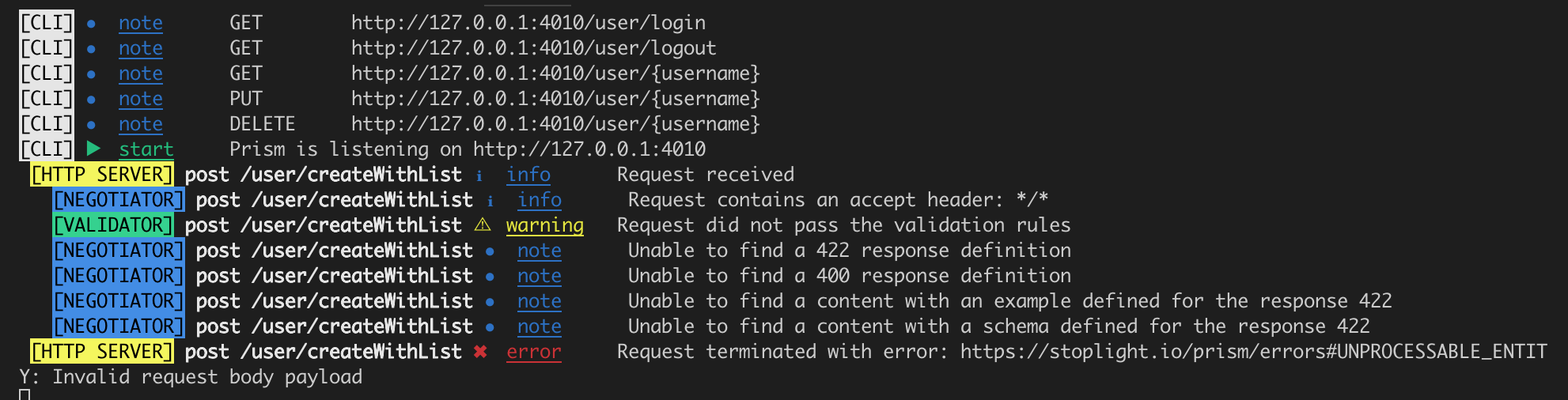 Feature: Improve log message structure · Issue #379 · stoplightio/prism · GitHub