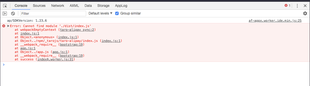 [1.3.44] 支付宝编译后报 Error: Cannot find module './dist/index.js' · Issue #6615 · NervJS/taro · GitHub