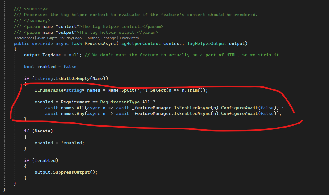 Requirement functionality of feature tag helper is not present in readme. · Issue #310 ...