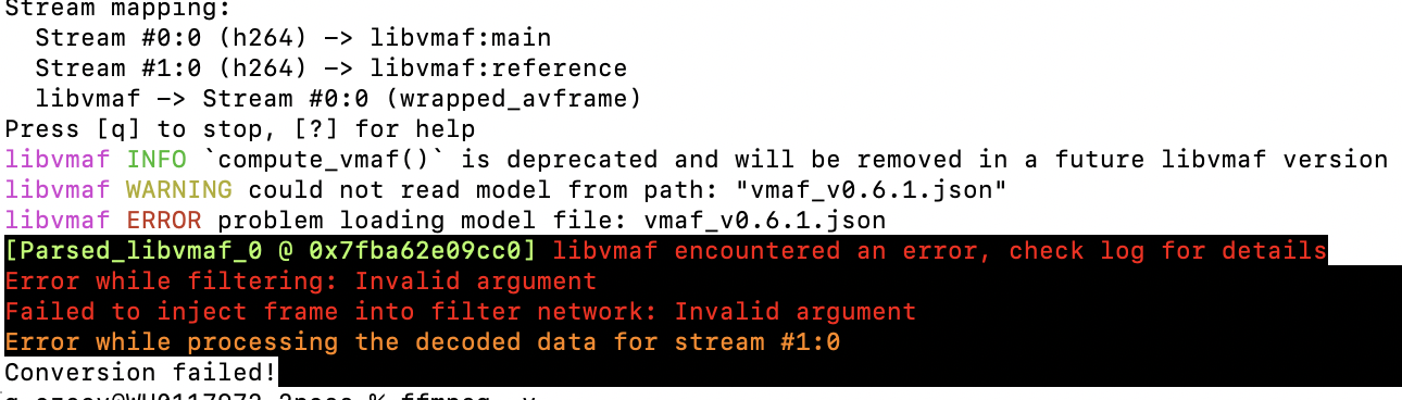 Error Problem Loading Model File Usr Local Share Model Vmaf V0 6 1 Pkl · Issue 901 · Netflix