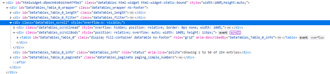 Flexdashboard is not showing horizontal scroll bar for DT in the browser · Issue #109 · rstudio ...