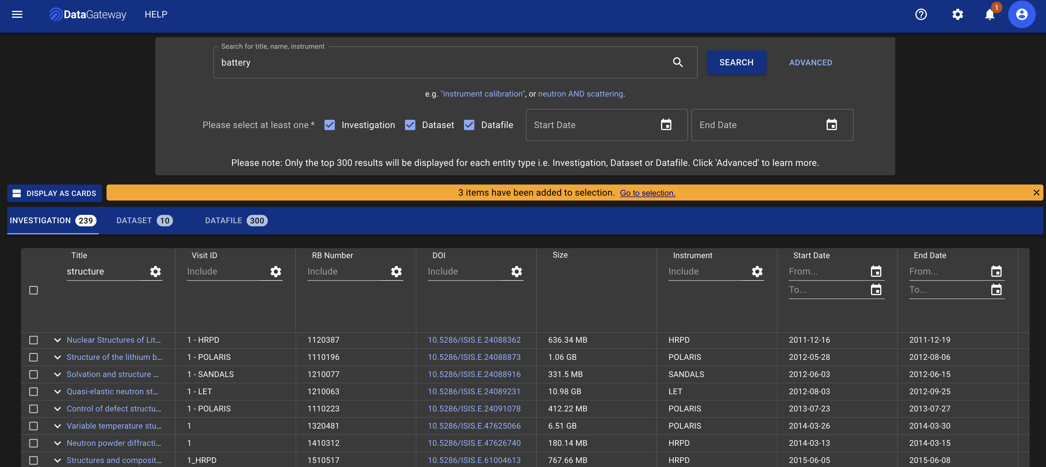 Update Count When Filtering In Search Tabs Issue 1006 Ral facilities datagateway GitHub