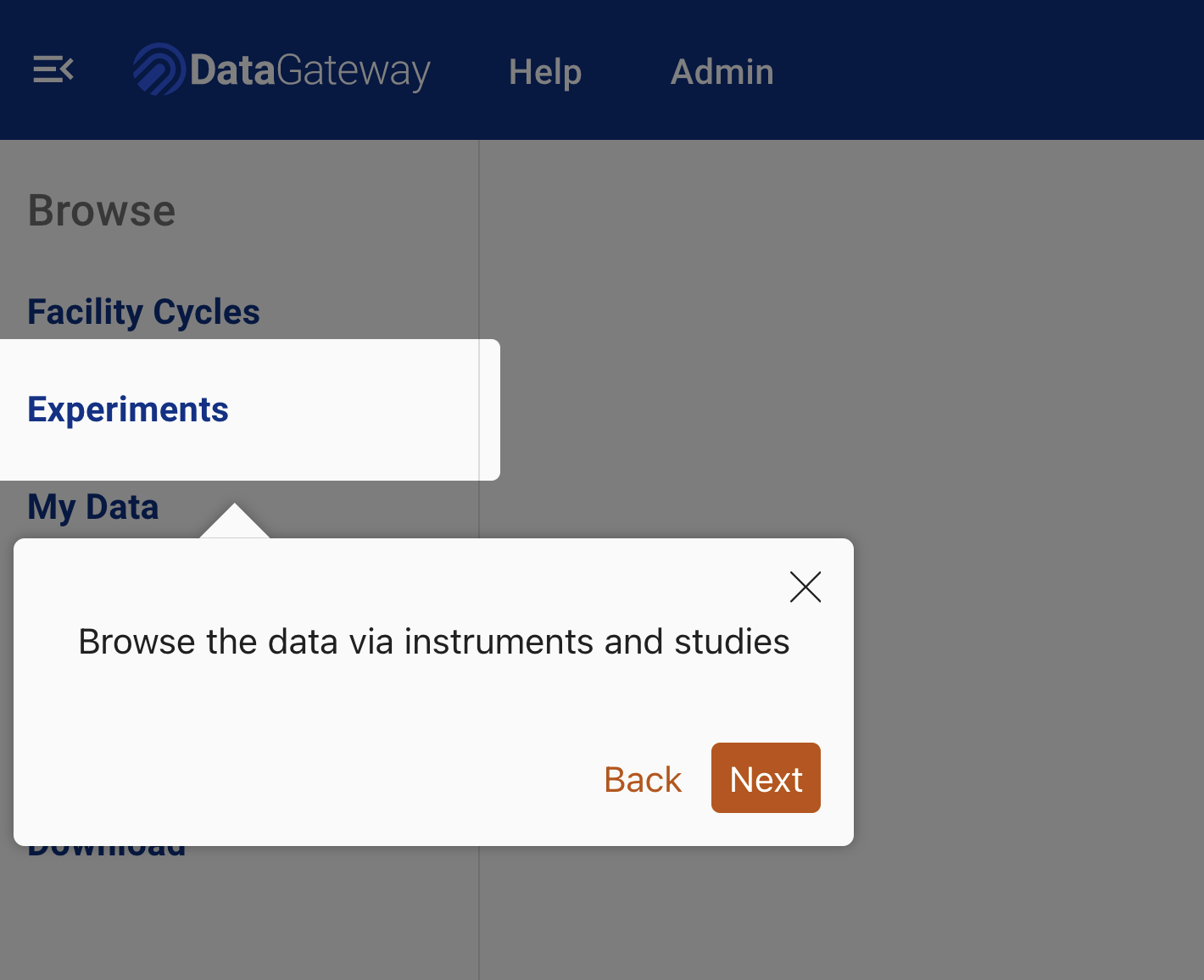 Minor change in tour text · Issue #1194 · ral-facilities/datagateway · GitHub