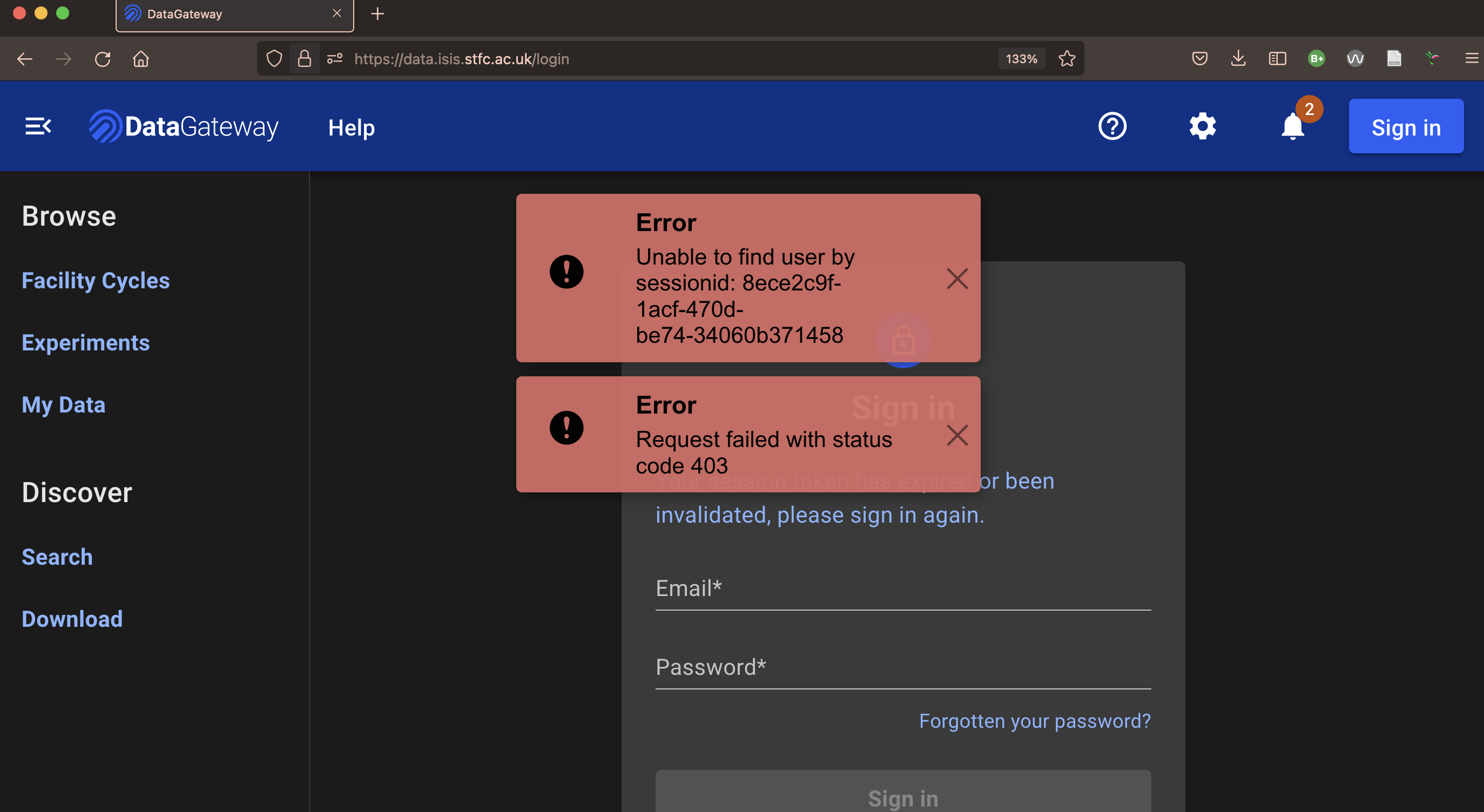 Improve error message when session expires for anonymous user · Issue ...