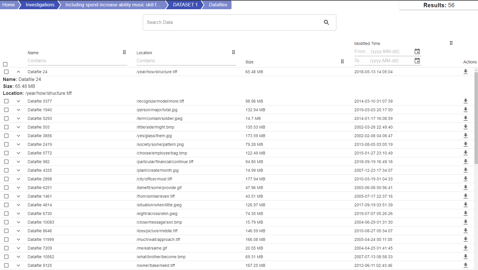 UI improvements for table: spacing for details view · Issue #351 · ral-facilities/datagateway ...